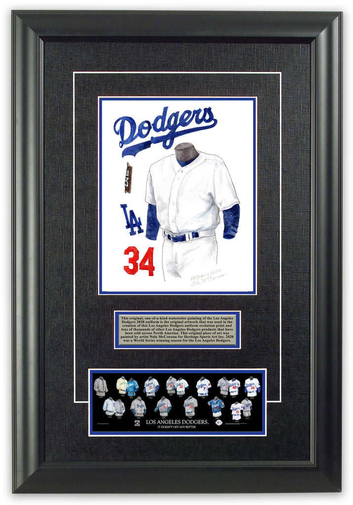 MLB Los Angeles Dodgers 2020 uniform original art – Heritage Sports Art