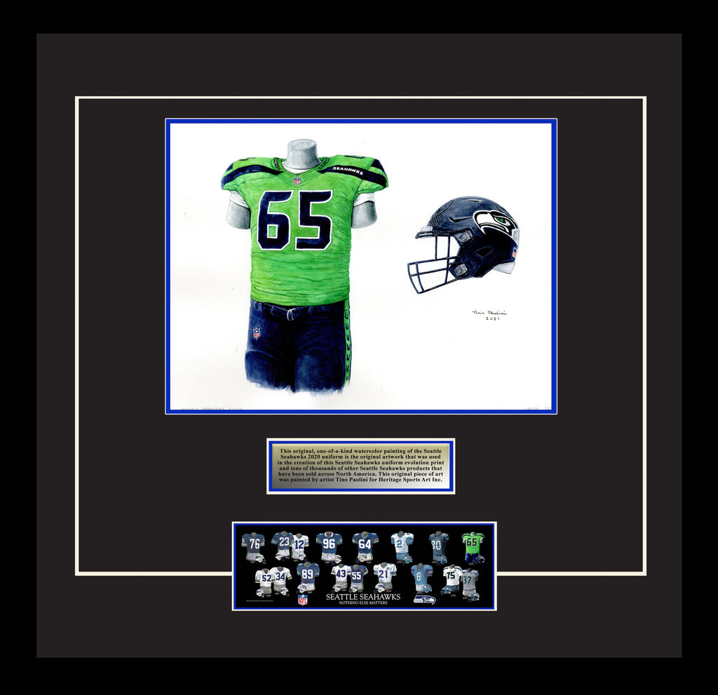 NFL Seattle Seahawks 2020 uniform original art – Heritage Sports Art