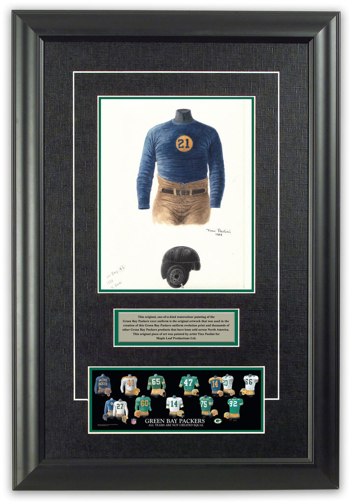 NFL Green Bay Packers 1929 uniform original art – Heritage Sports Art