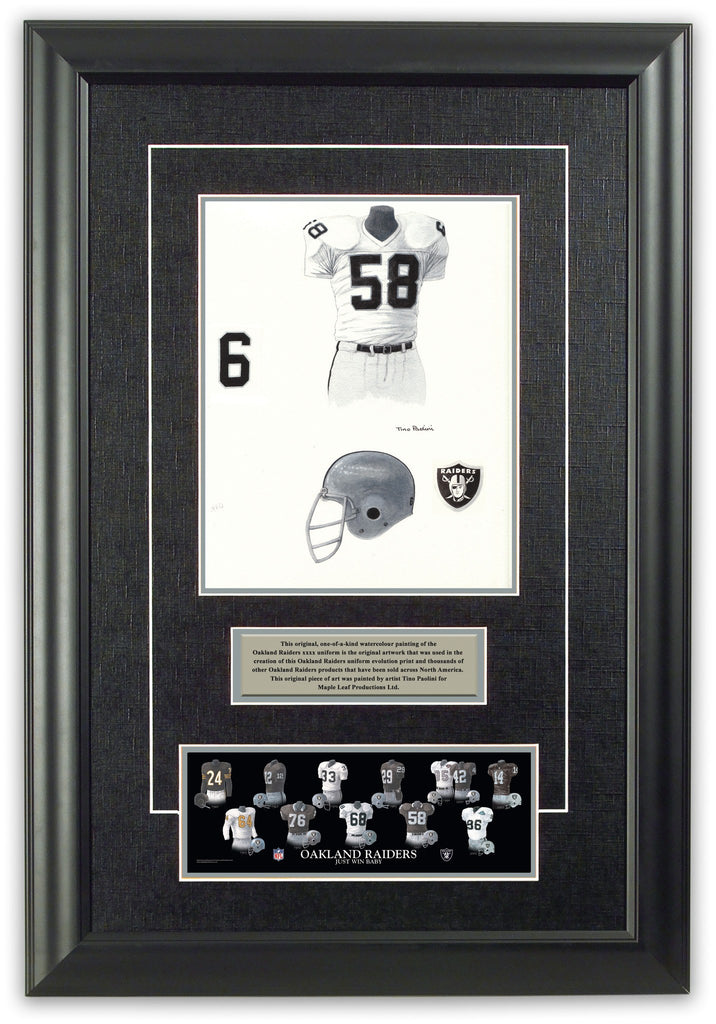 NFL Oakland Raiders 1980 uniform original art – Heritage Sports Art