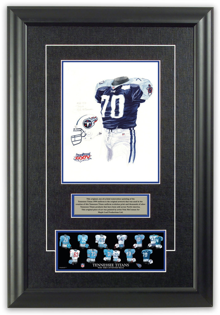 NFL Tennessee Titans 1999 uniform original art – Heritage Sports Art
